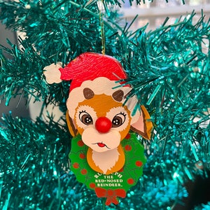 Rudolph Wooden Pull String Jumping Jack Ornament . Kurt Adler 1987 ...