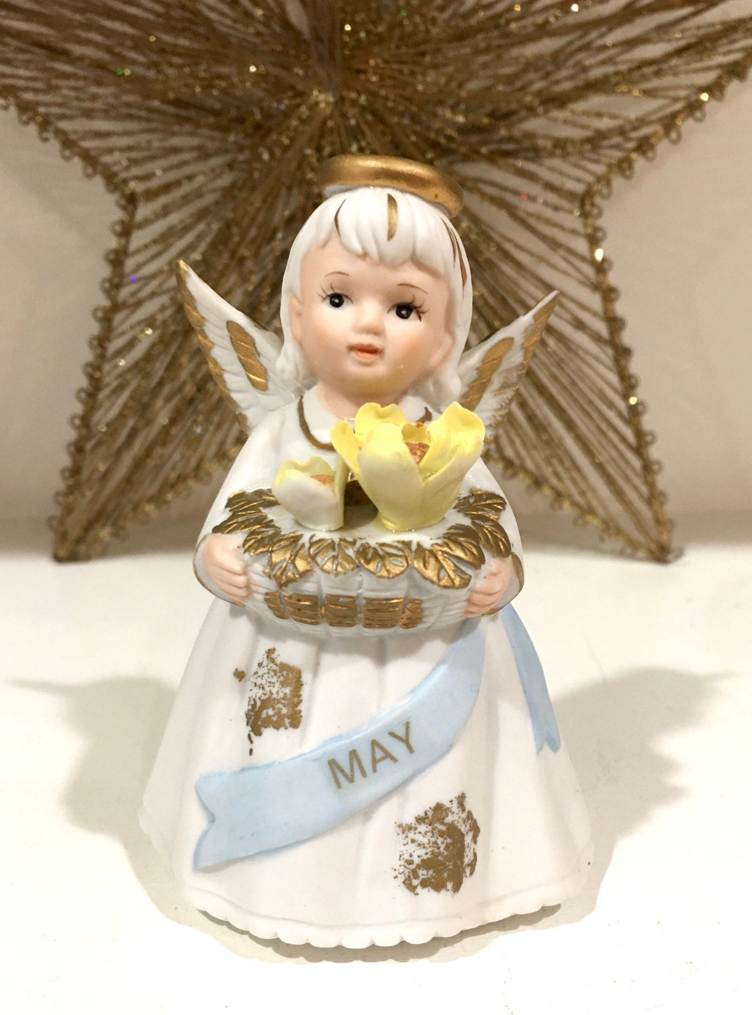 Lefton May Angel Figurine. Ceramic Porcelain Birthday Month Angel. Made ...
