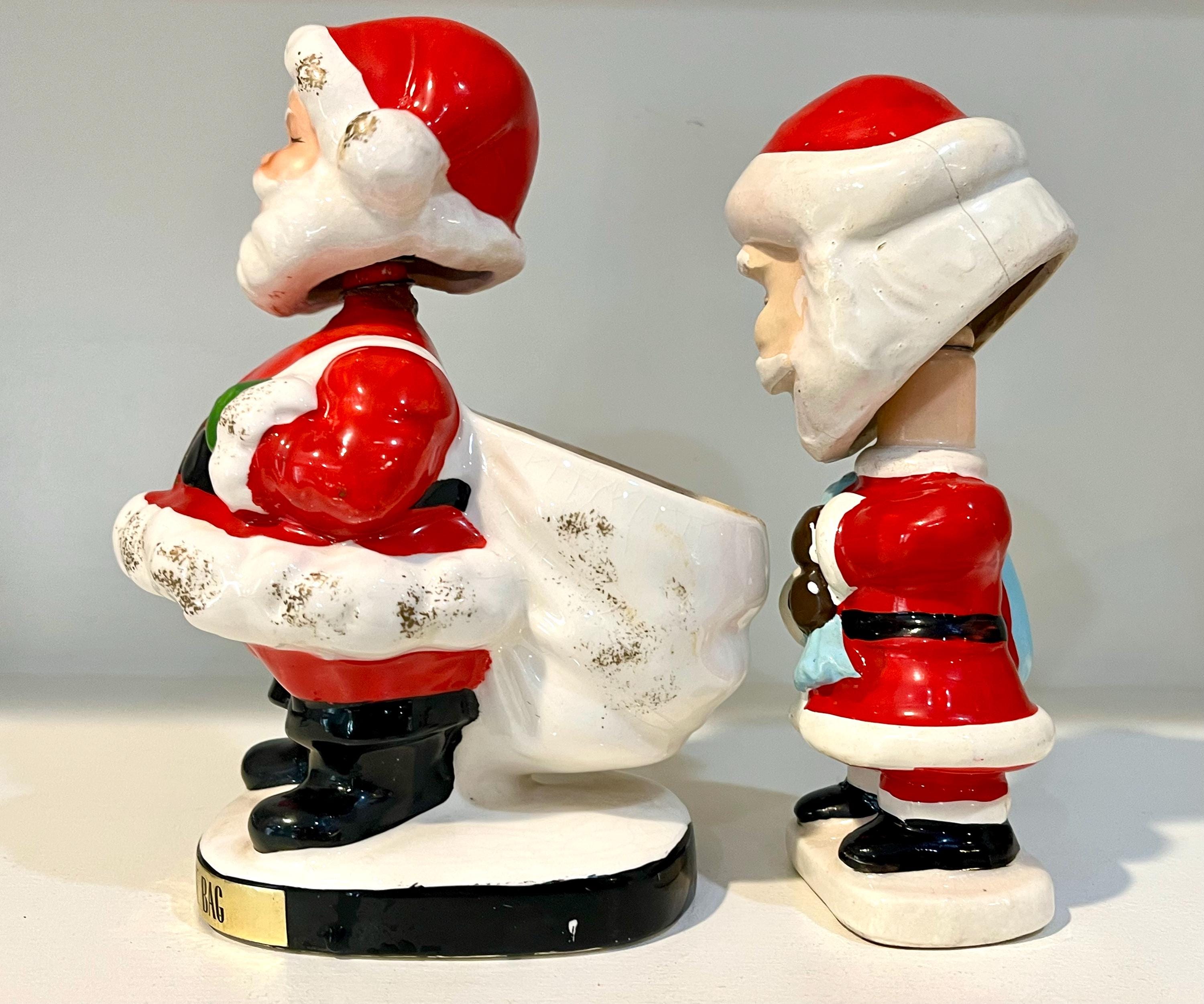 Japan Bobblehead Santa Claus Figurine Planter. Ceramic Bobble Head ...