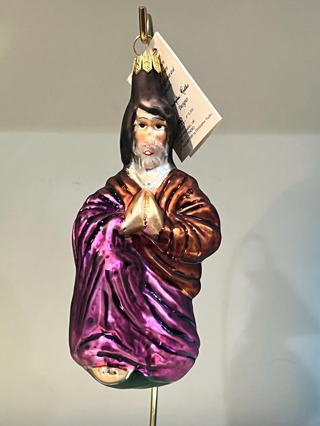 Christopher Radko 1996 the Nativity Joseph Glass Ornament. No Box - Etsy