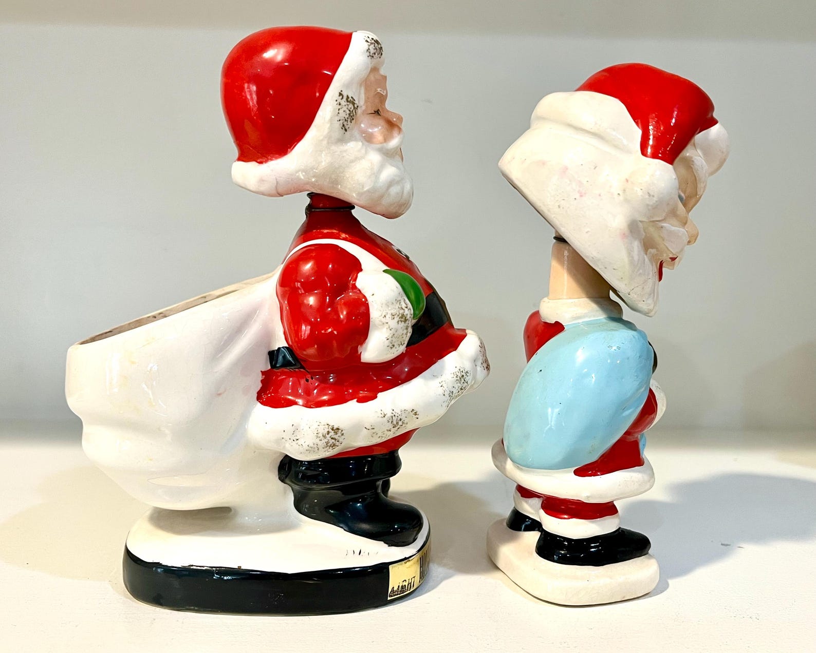Japan Bobblehead Santa Claus Figurine Planter. Ceramic Bobble Head ...