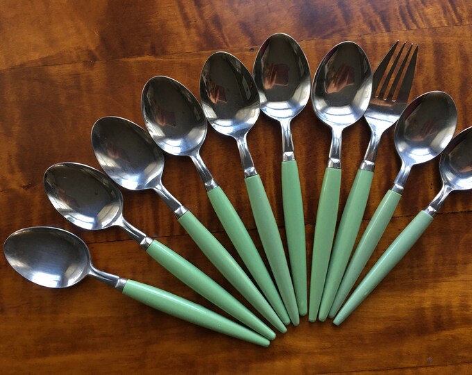 Castle Jadeite Green Stainless Steel Japan Flatware. MCM Kitchen ...
