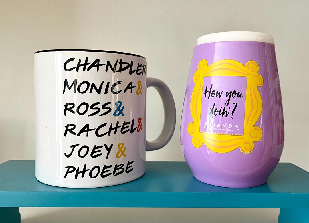 Friends Names Tv Show Ceramic Mug and How You Doin? Metal Wine Tumbler ...