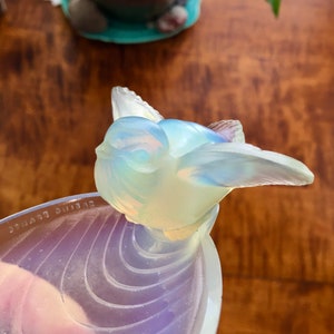 Sabino Opalescent Glass Bird Trinket Ring Jewelry Soap Dish & Figurine ...