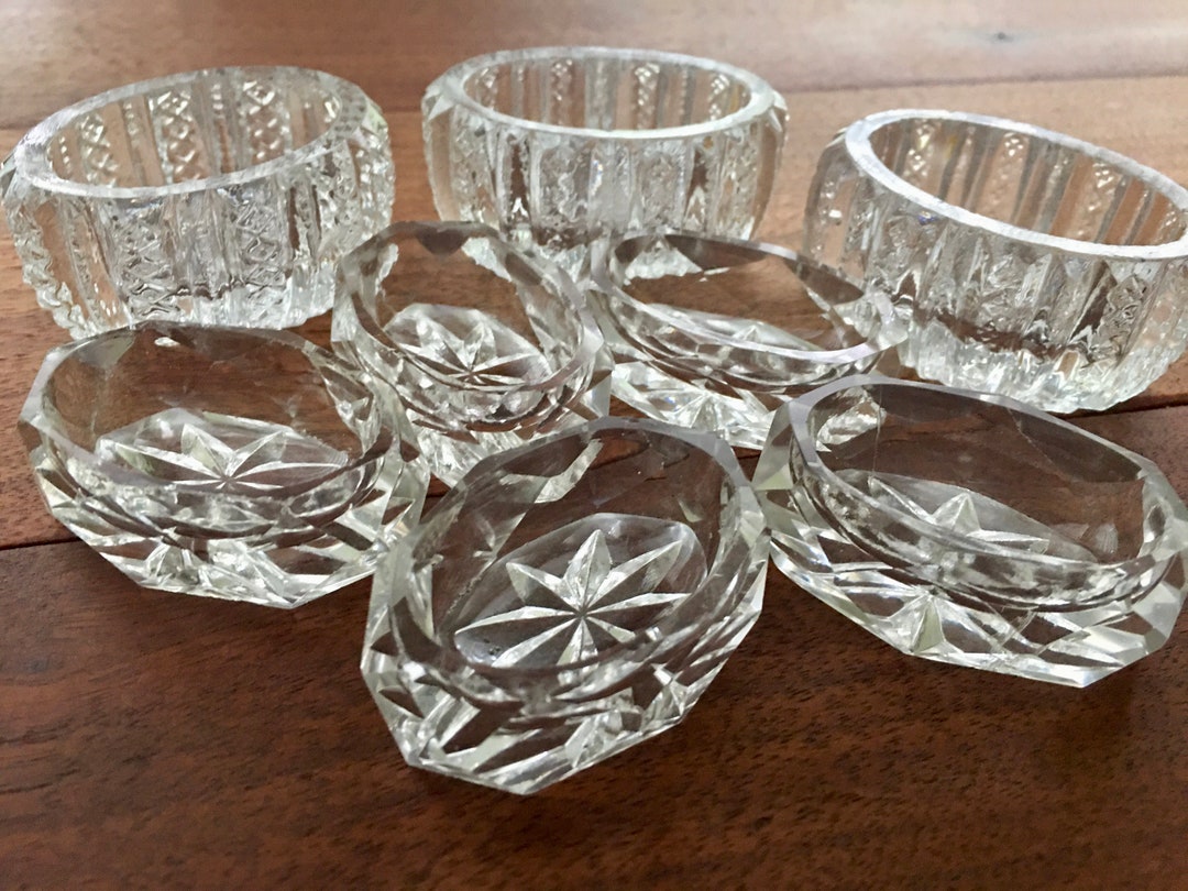 Choice Clear Cut Pressed Glass Open Salt Cellar Salt Dip. Austrian ...