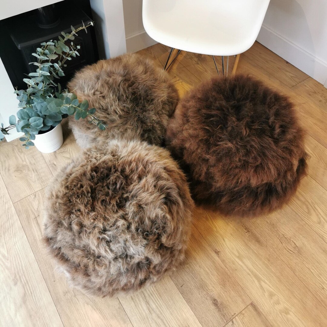 Luxury Organic Handmade British Sheepskin Pouffe - Etsy
