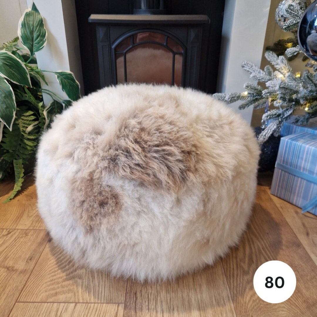 Luxury Handmade 100% British Sheepskin Pouffe 80 - Etsy