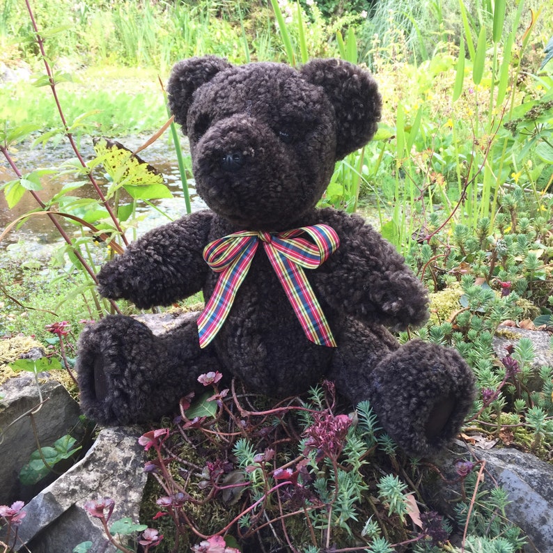 Mr Barnaby Bear Sheepland British Genuine Sheepskin Etsy
