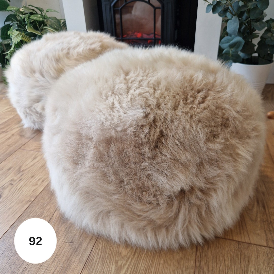 Luxury Handmade 100% British Sheepskin Pouffe 92 Caramac - Etsy