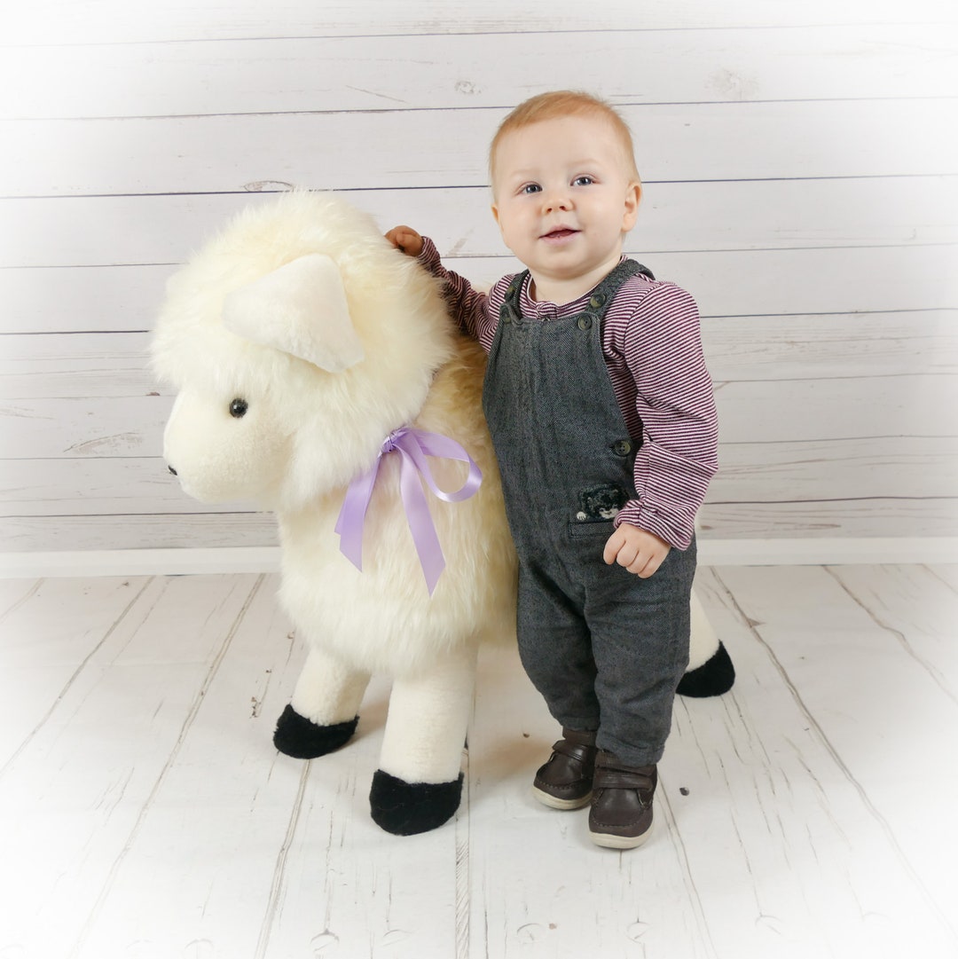 Handmade British Sheepskin Sheep Footstool Ideal for Playrooms and a ...
