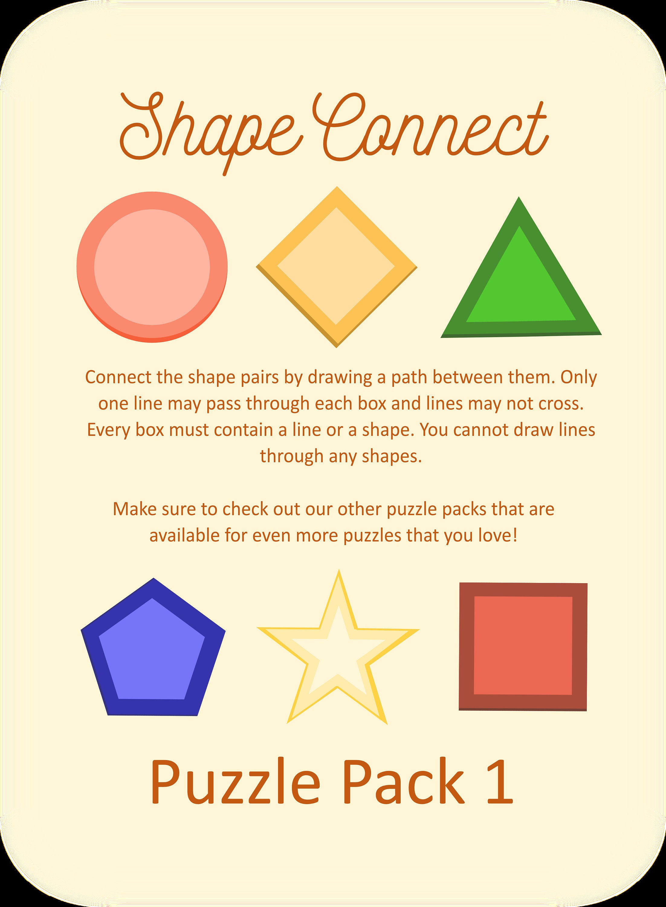 Shape Connect Puzzle Pack - Etsy