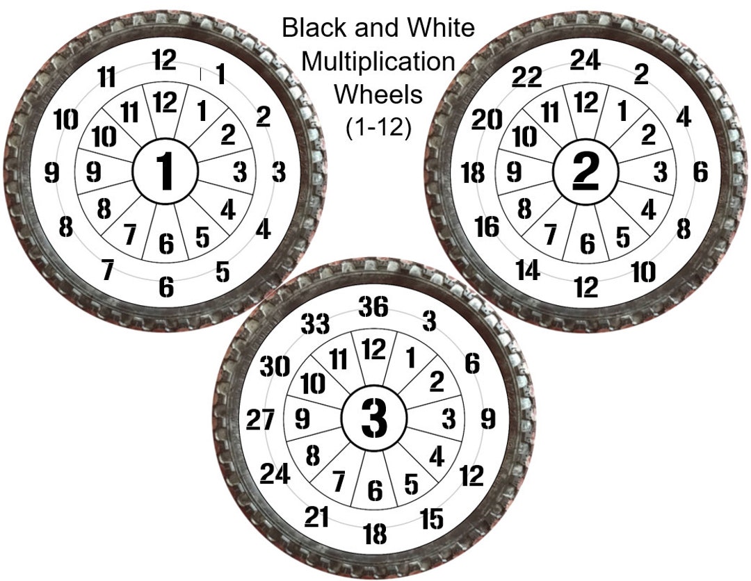 BW Multiplication Wheels 1-12 - Etsy