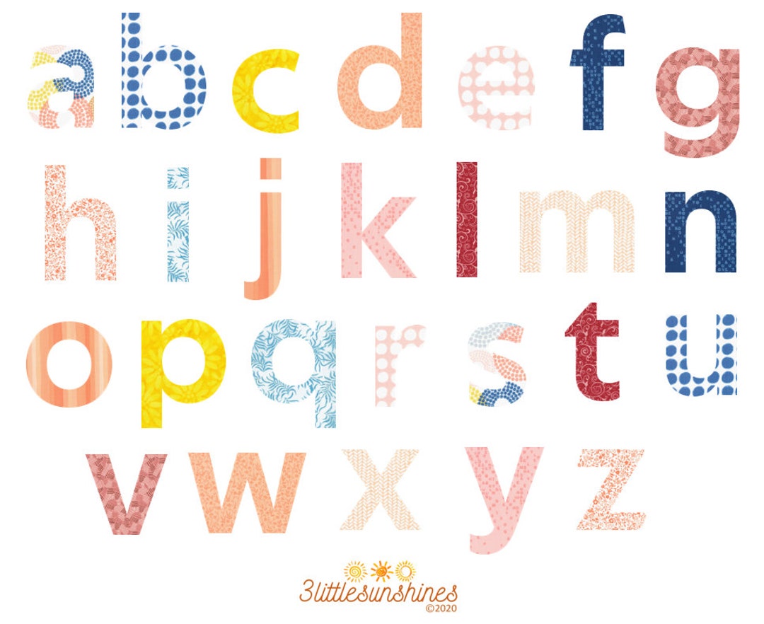 ABC Wall Letter Cutouts - Lower Case Pattern #1 - Etsy