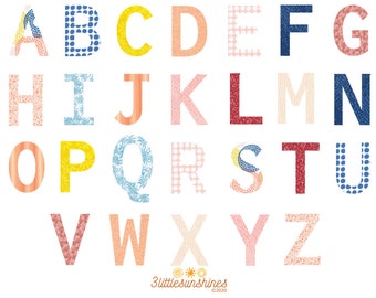 ABC Wall Letter Cutouts Upper Case Pattern 3 | Etsy