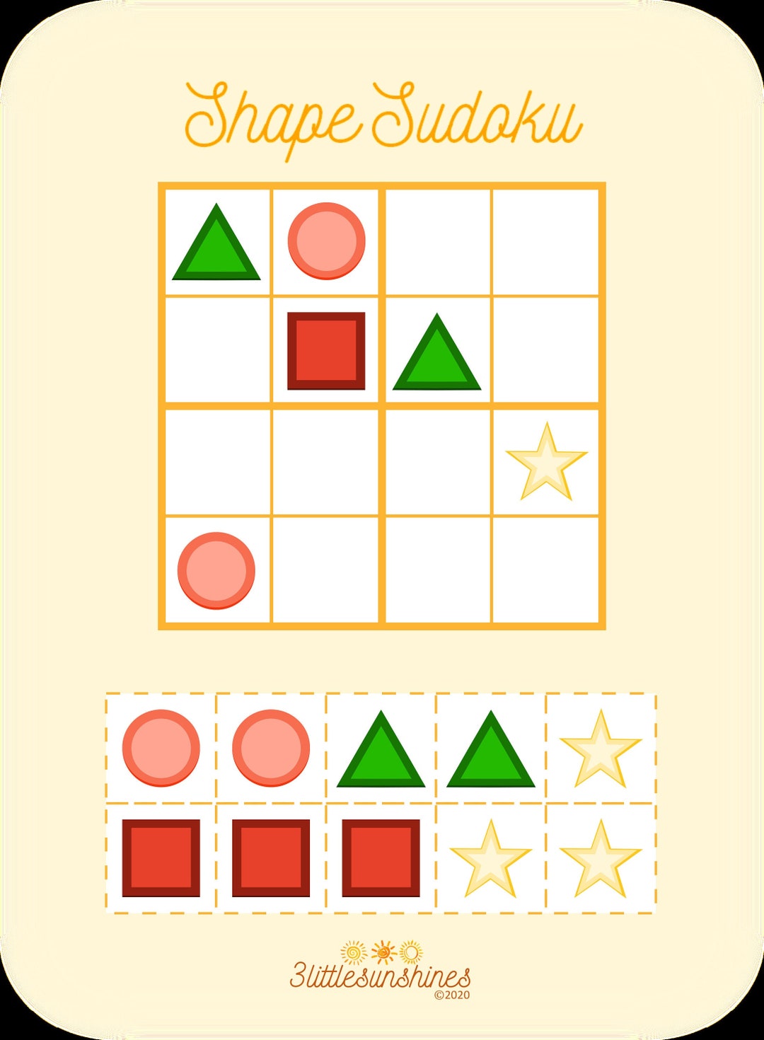 Shape Sudoku Puzzle Pack - Etsy