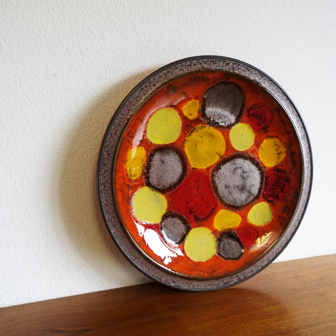 Ceramano Urania Wall Plate Bowl Orange Yellow Gerda Heuckeroth 60s ...