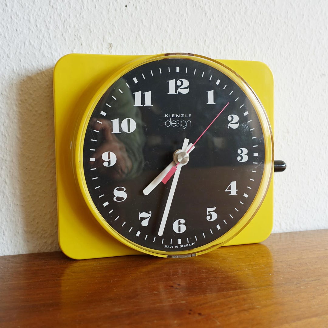 Kienzle Design Wall Clock Yellow Black Kitchen Clock Plastic 70s ...