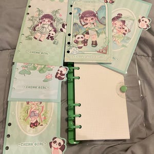 Kawaii Panda Stationery Theme Binder Set Includes Binder, Dividers ...