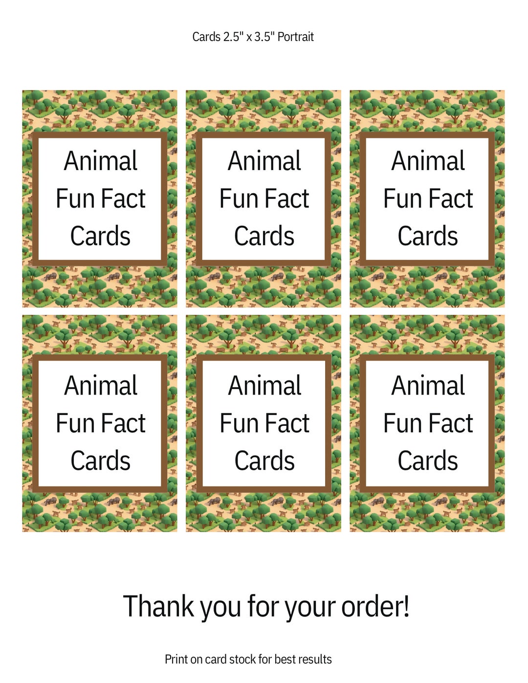 Animal Fun Fact Cards - Set of 72 - Prefect for Anyone to Include ...