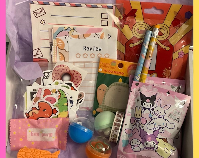 Kawaii Mystery Lucky Box, Sticky Notes, Memo Sheets, Stickers, Eraser ...