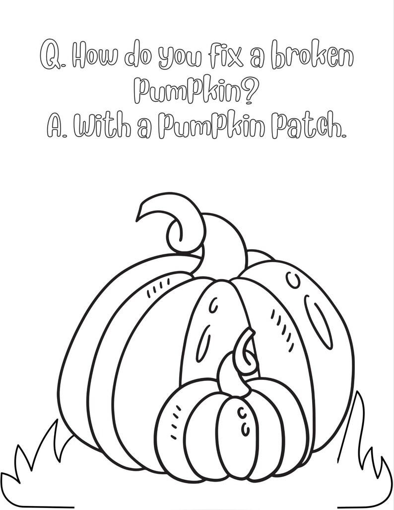 Printable Kids Autumn Theme Coloring Book US Letter Sizes With Jokes on ...