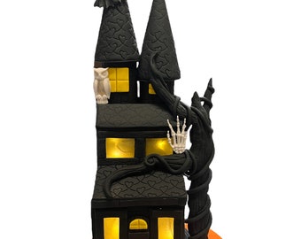 6 Inch Halloween Haunted House Cake Topper - Etsy