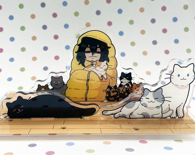 Sleepy Sensei and Cats Acrylic Stand | Anime Acrylic Stand | Acrylic ...