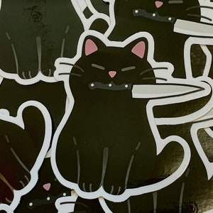 Knife Cat Vinyl Sticker Gifts for Cat Lovers Black Cat - Etsy