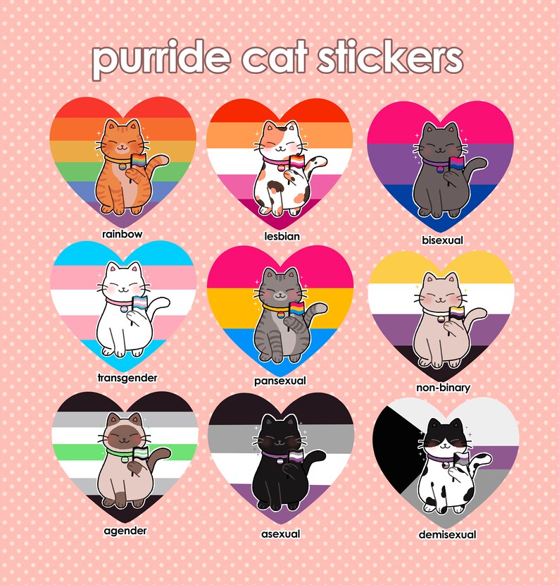 Purr-ide Stickers Pride Cat Vinyl Stickers LGBTQ Gay - Etsy