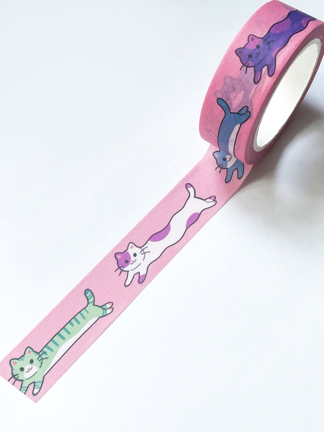 Long Cats Washi Tape | Cute Washi Tape | Kawaii Stationary | Colorful ...