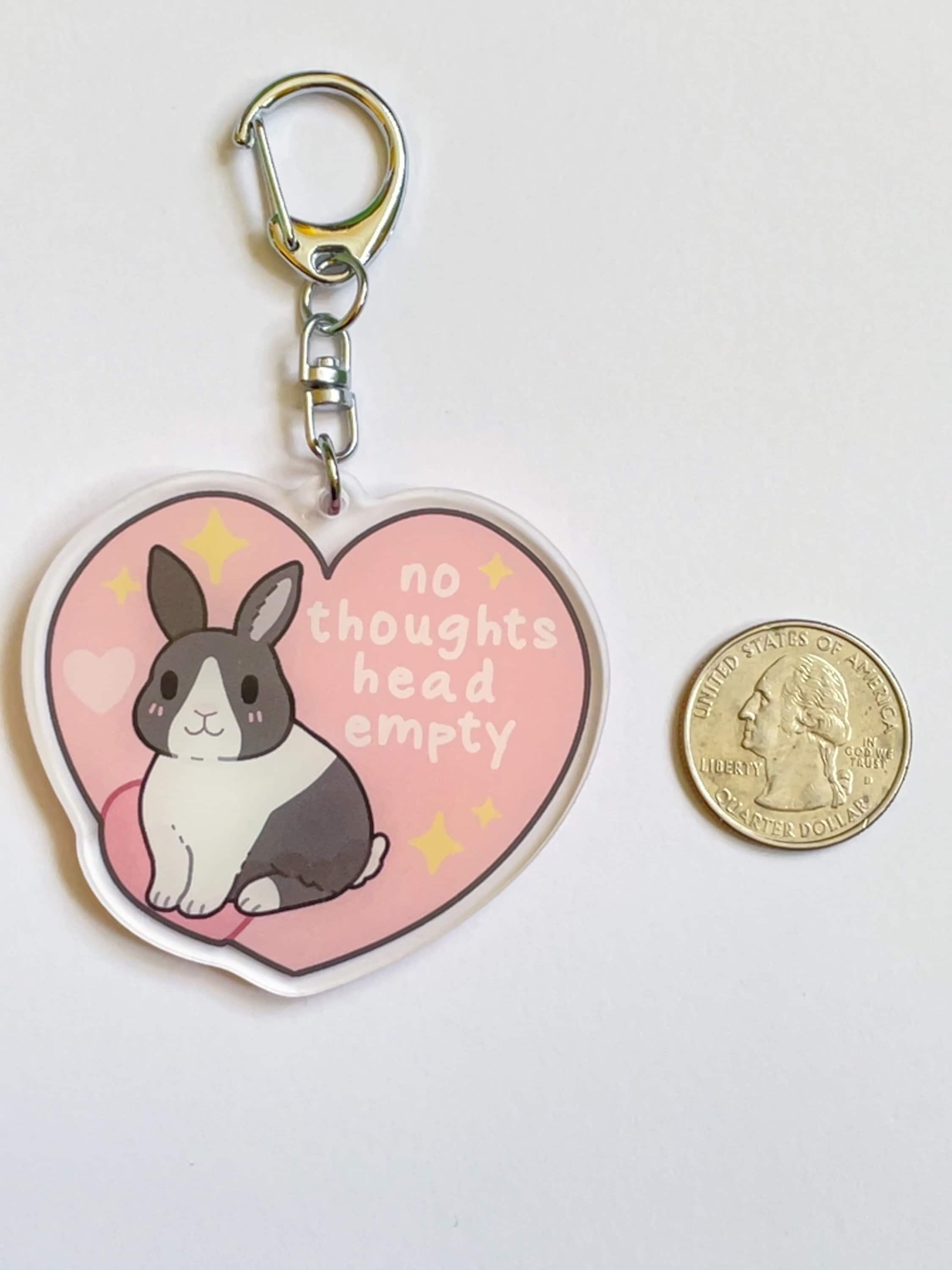 No Thoughts Head Empty Bunny Keychain | Cute Rabbit Keychain | Kawaii ...