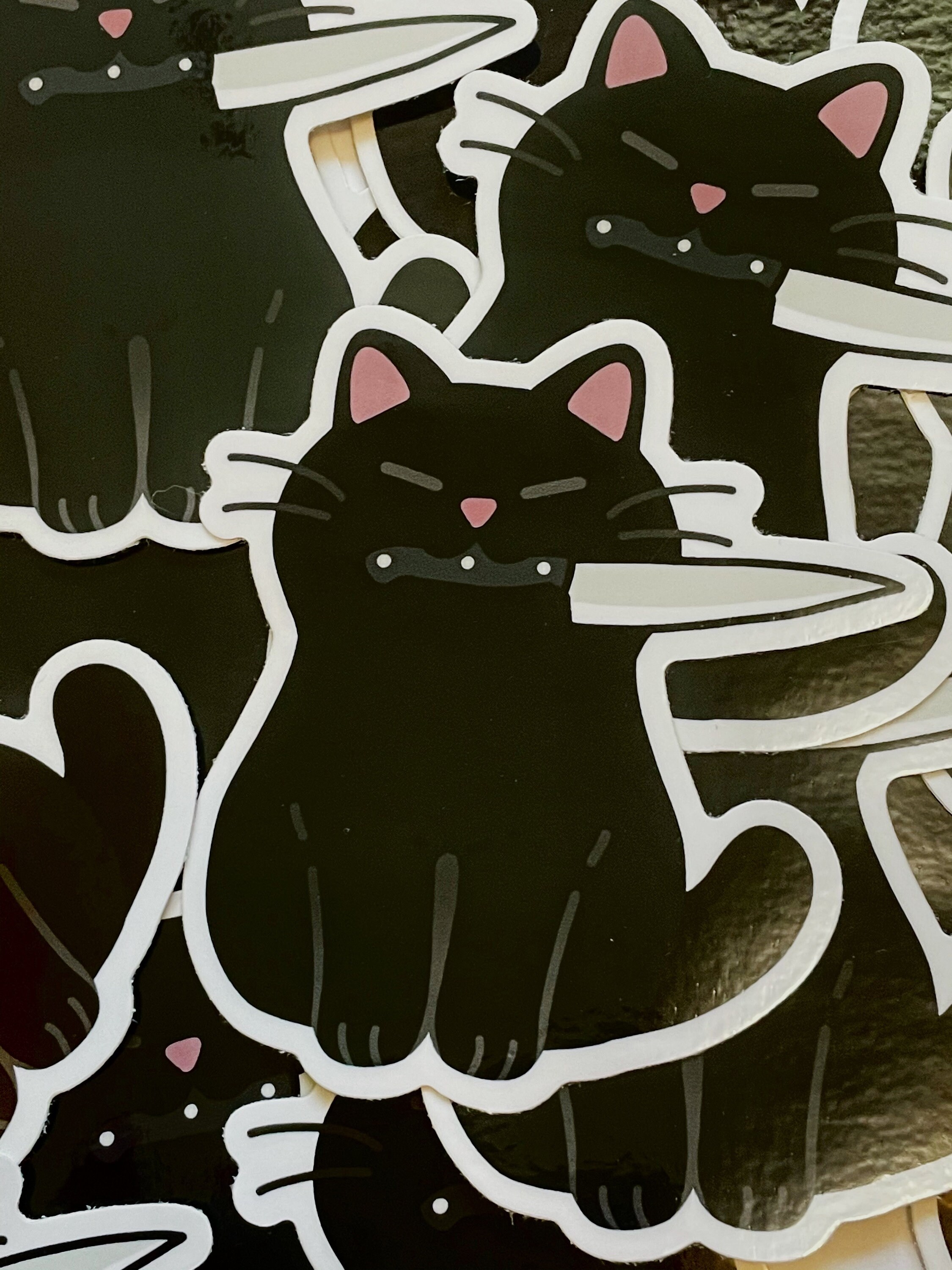 Knife Cat Vinyl Sticker Gifts for Cat Lovers Black Cat - Etsy