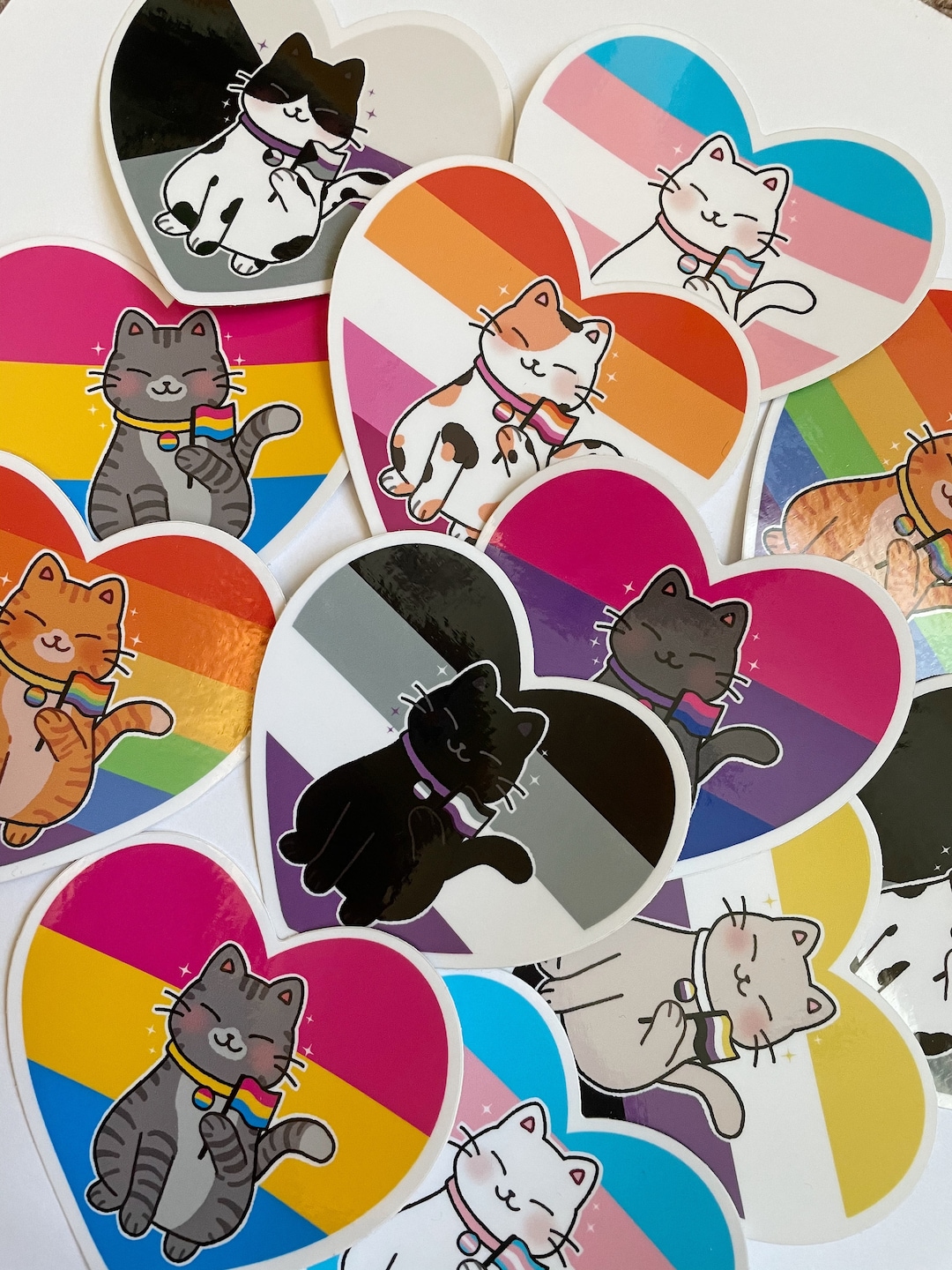 Purr-ide Stickers | Pride Cat Vinyl Stickers | LGBTQ, Gay, Lesbian ...