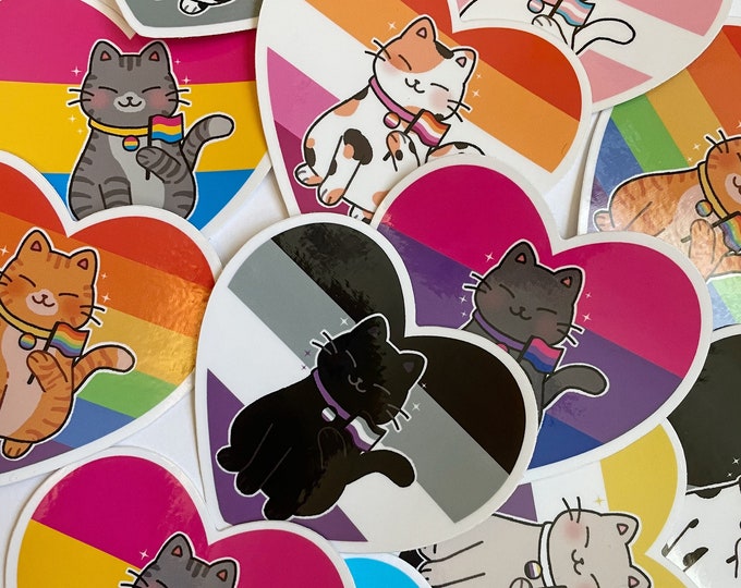 Lgbt Pride Cats Custom Flag Colors Also Available Etsy