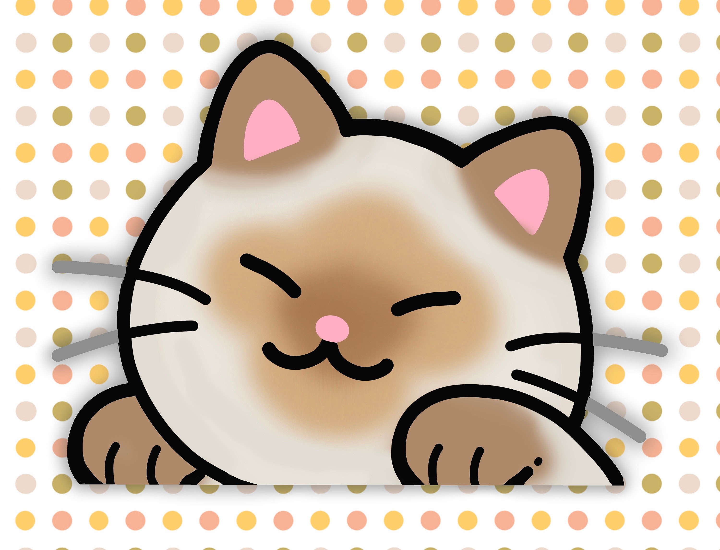 Siamese Cat Peeker Sticker Flame Point Peeker Sticker Seal - Etsy