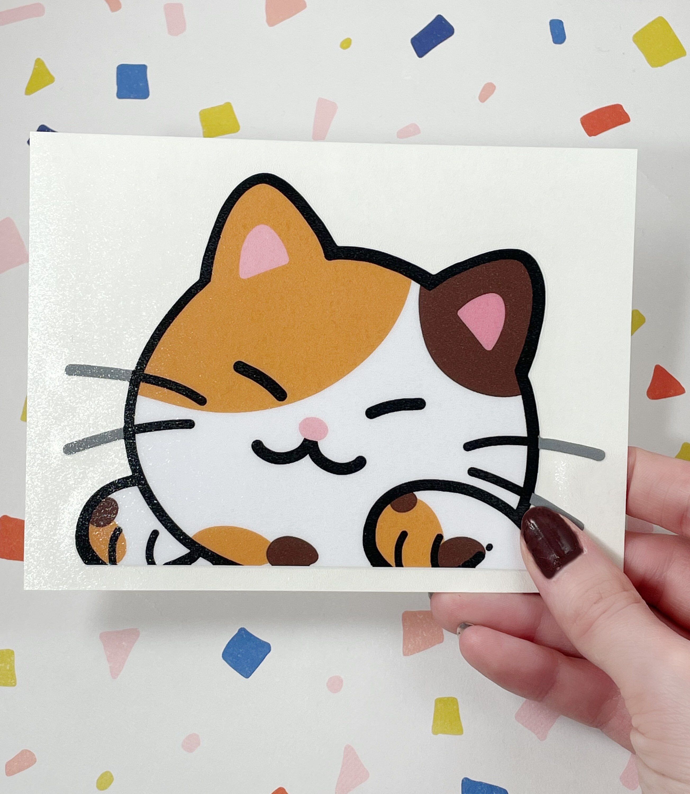 Calico Cat Peeker Sticker | Tortoiseshell (tortie) Cat Peeker Sticker ...