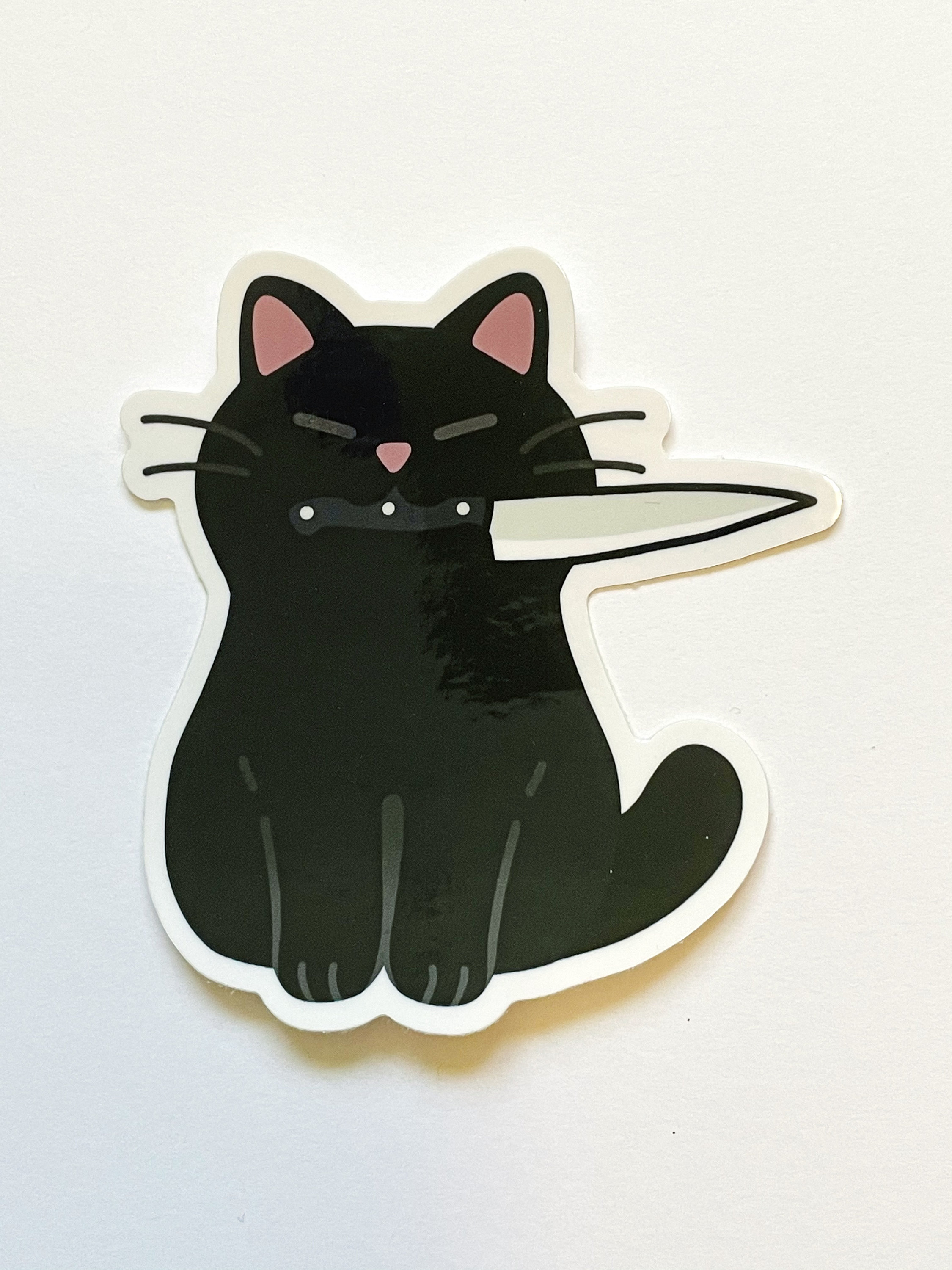 Knife Cat Vinyl Sticker Gifts for Cat Lovers Black Cat - Etsy
