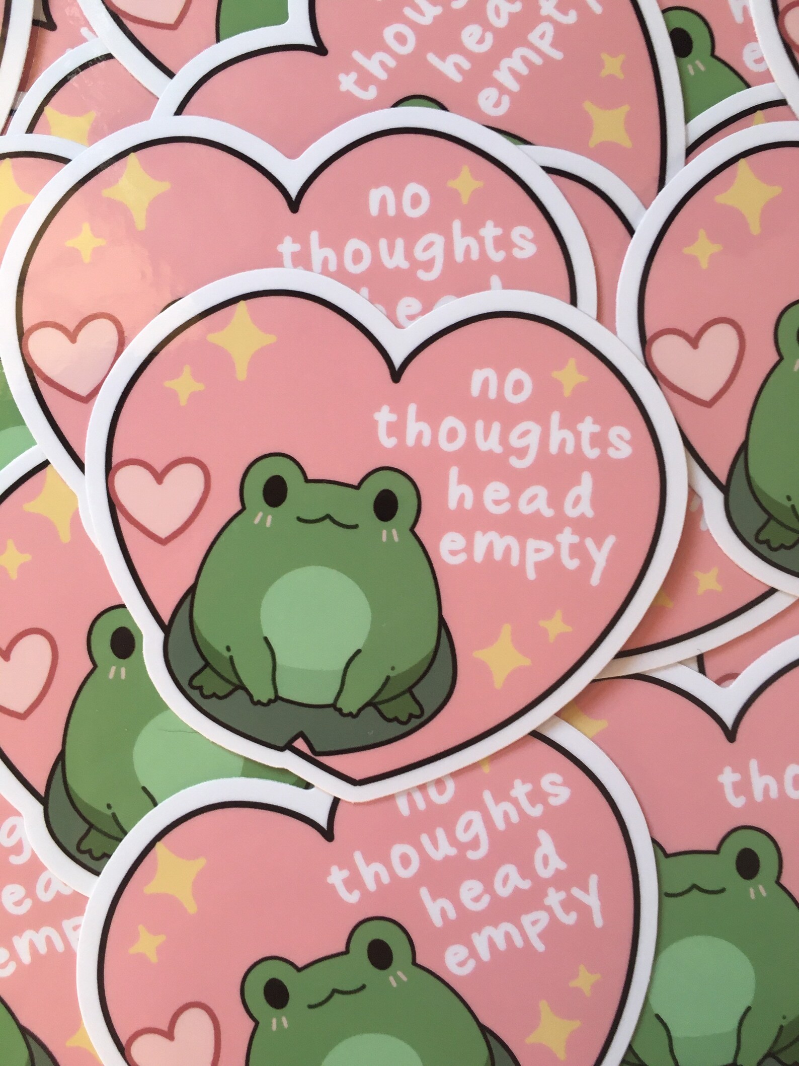 No Thoughts Head Empty Vinyl Sticker | Cute Frog Meme Sticker | Laptop ...