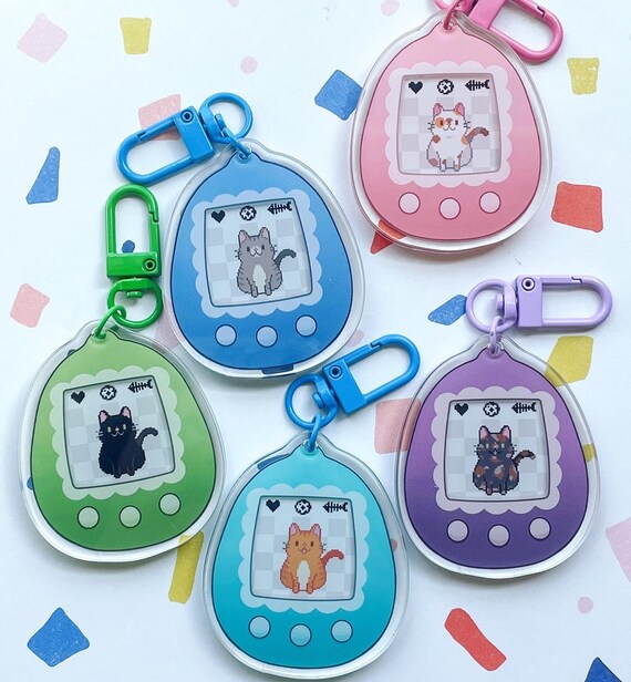 Virtual Pet Pixel Cat Keychains 90s/y2k Inspired Calico - Etsy