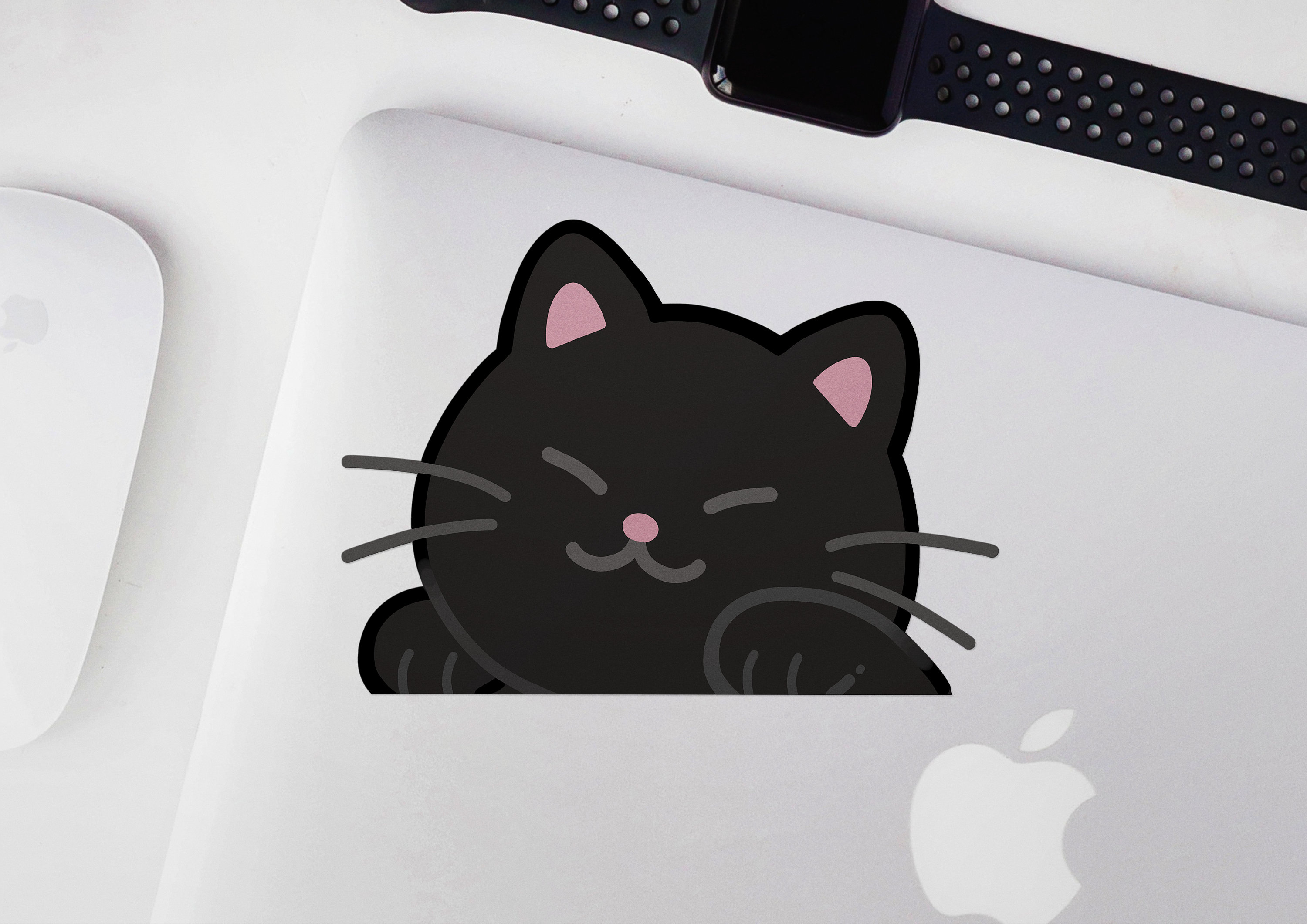 Black Cat Peeker Sticker Tuxedo Cat Peeker Sticker Car | Etsy