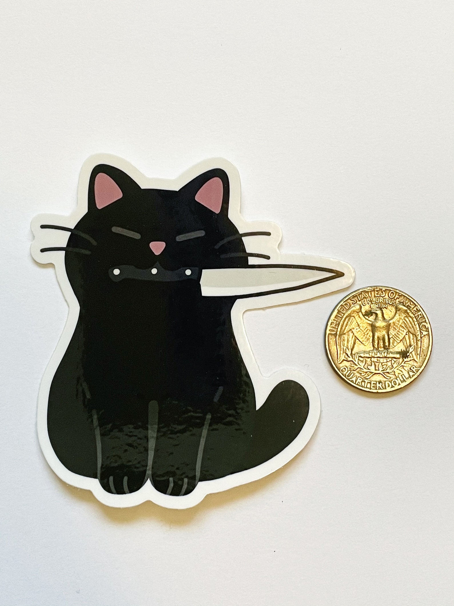 Knife Cat Vinyl Sticker Gifts for Cat Lovers Black Cat - Etsy