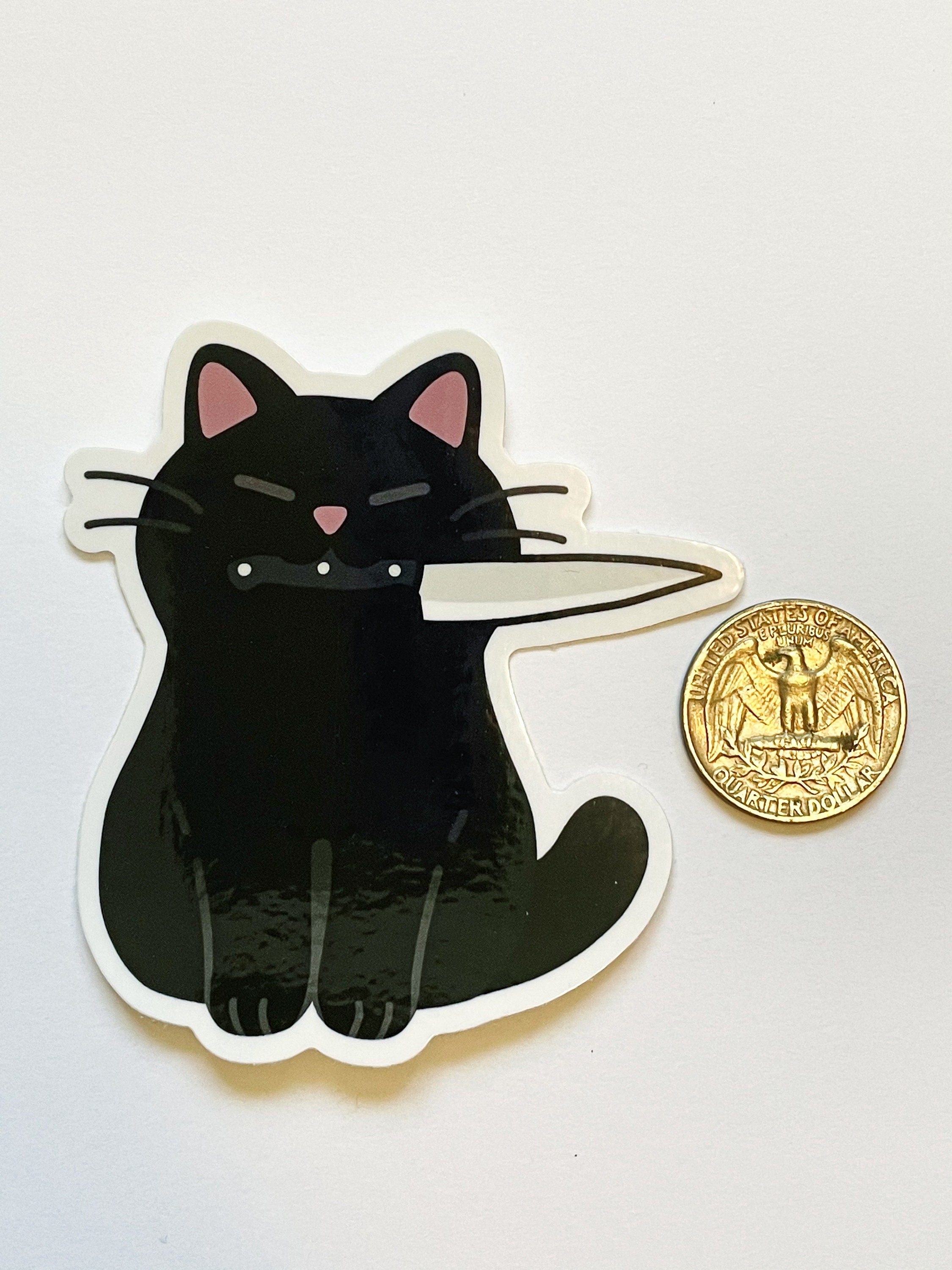 Knife Cat Vinyl Sticker Gifts for Cat Lovers Black Cat - Etsy