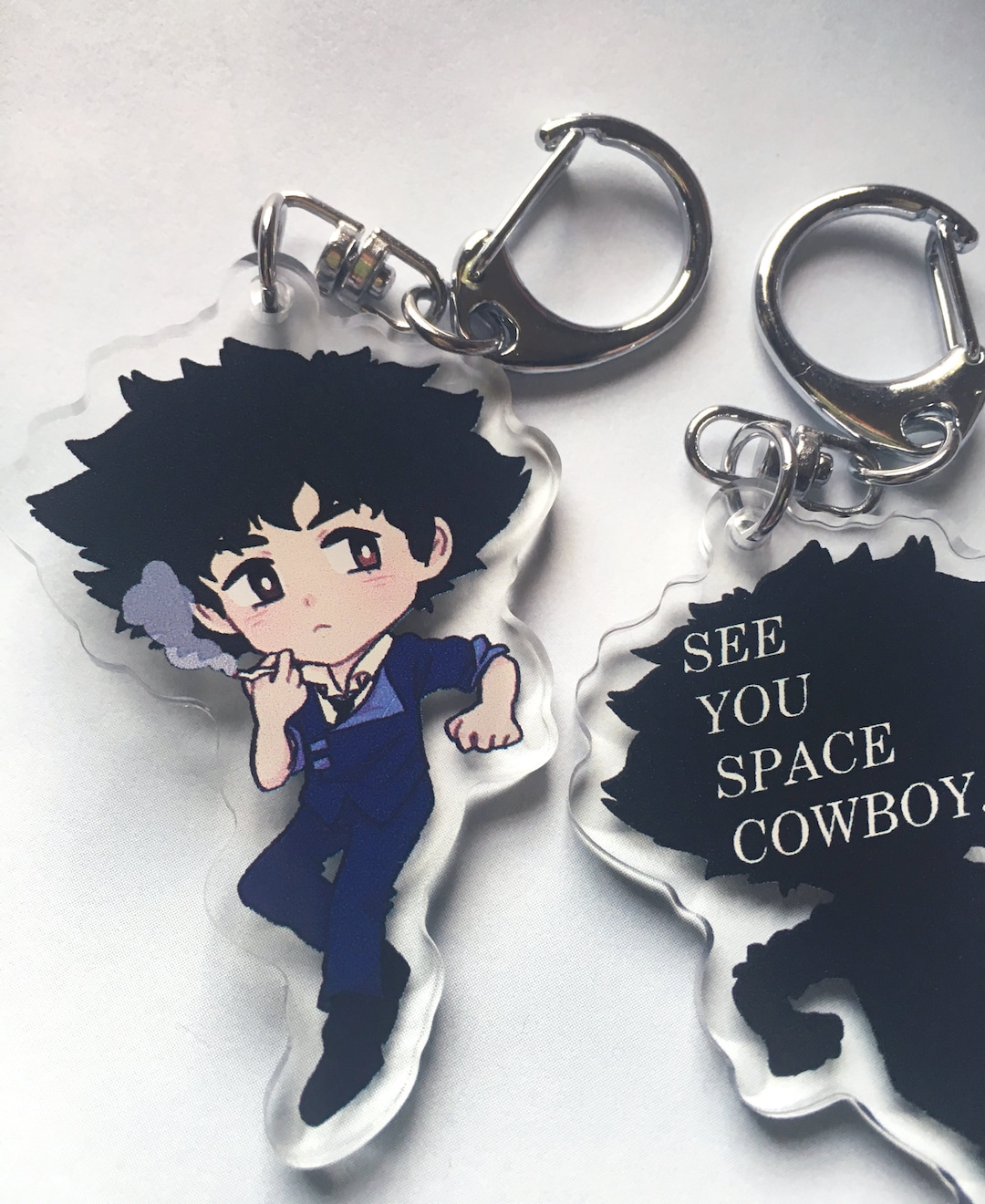 Spike Spiegel | Acrylic Anime Keychain - Etsy