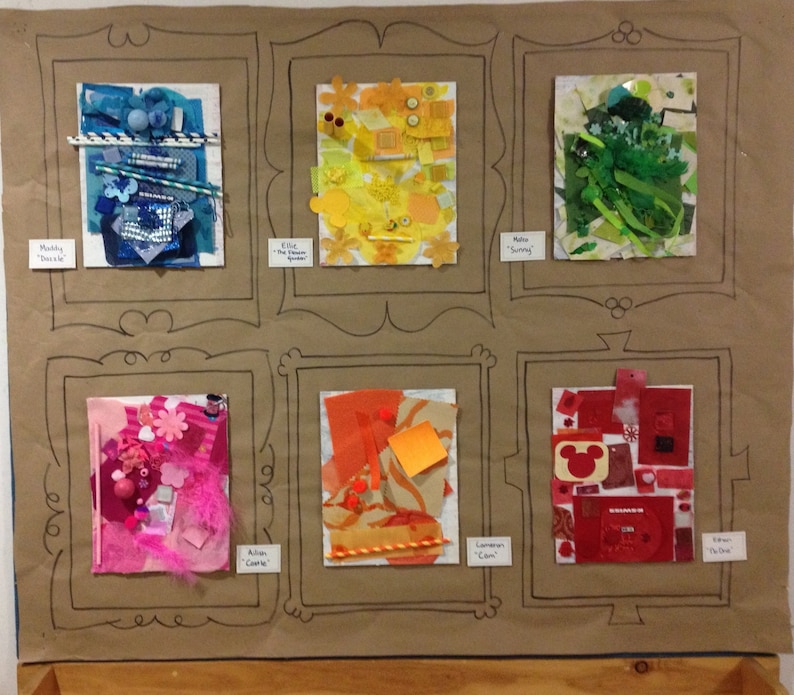 Preschool Collage Kit with Colorful Rainbow Materials | Etsy