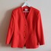 Women's Jacket Red Jacket Coral Red Vintage Blazer Ladies - Etsy
