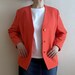 Women's Jacket Red Jacket Coral Red Vintage Blazer Ladies Jacket Women ...
