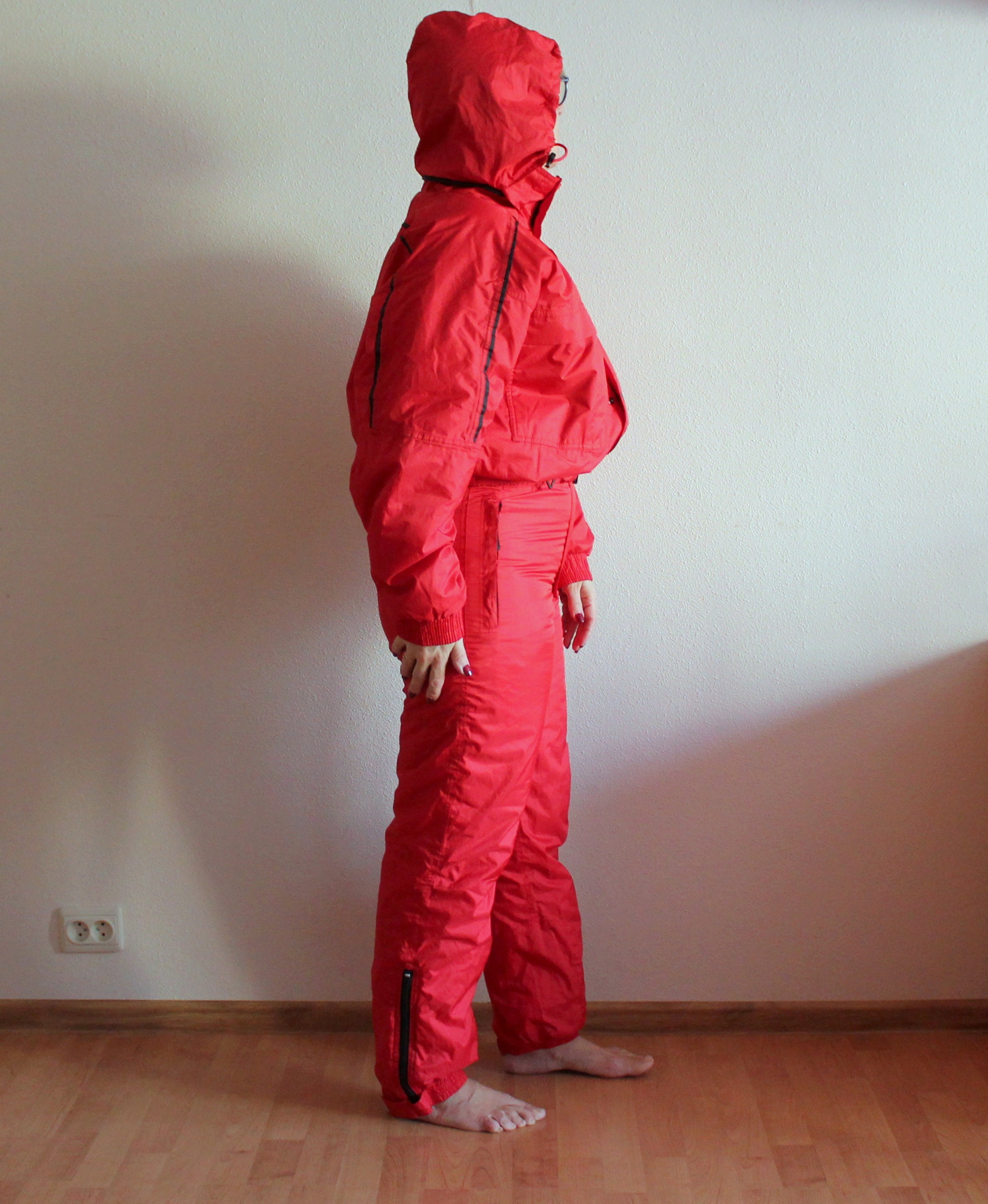 Red Ski Suit Red Overall Sportful Vintage Jumpsuit Retro Cross Country ...