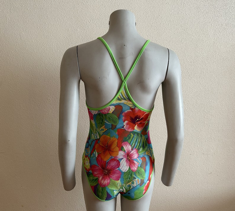 Vintage Speedo One Piece Swimsuit Flower Print Swimwear Swimming Suits ...