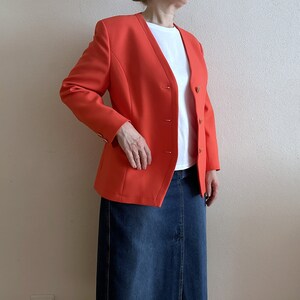 Women's Jacket Red Jacket Coral Red Vintage Blazer Ladies Jacket Women ...