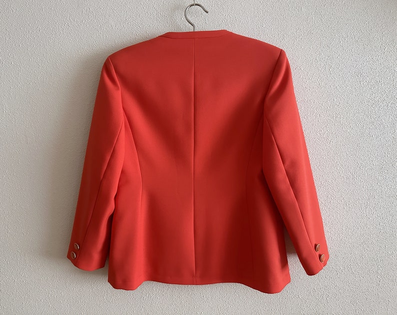 Women's Jacket Red Jacket Coral Red Vintage Blazer Ladies Jacket Women ...